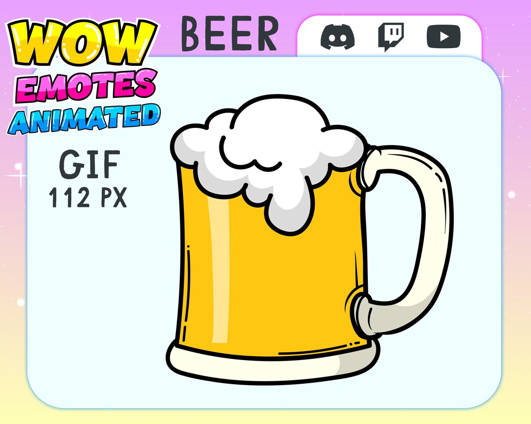 Beer Animated Emote for Twitch, Cheers Beer Animated Emote, Fresh Beer ...