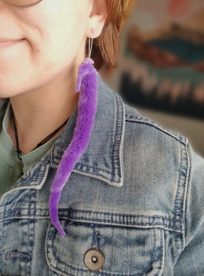 Worm on a String Earrings - Etsy