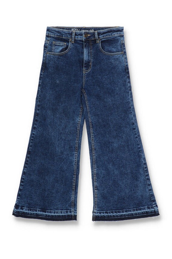 Stylish Handmade Long Wide-leg Dark Blue Denim Pants Dark - Etsy