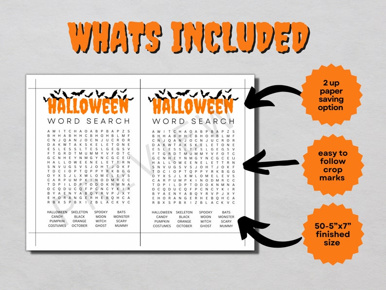 Halloween Printable Word Search, Halloween Kids Activity, Word Find ...