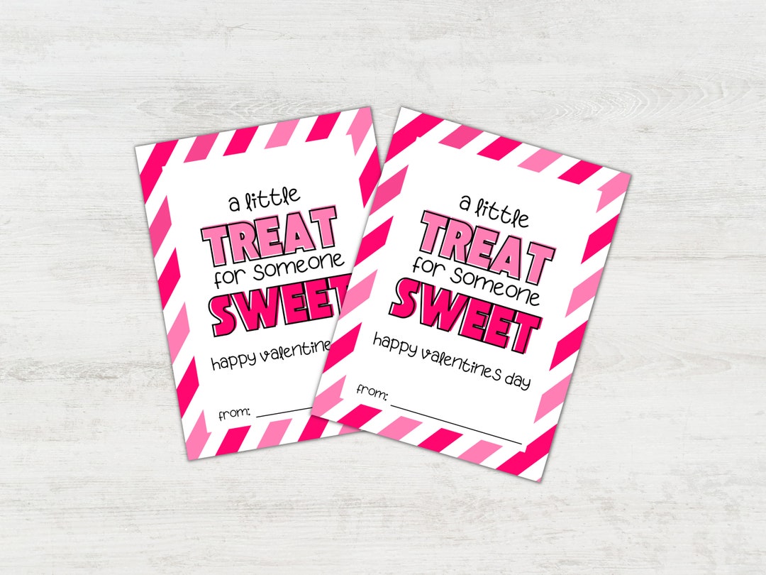 Pink Valentines Gift Tag, Printable Cards for Valentine’s Day, Pink ...