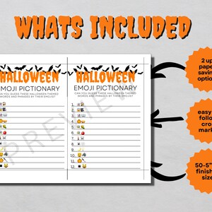 Halloween Emoji Pictionary Game, Printable Halloween Game, Emoji Game ...
