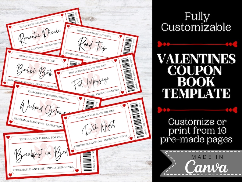 Editable Coupon Book Template | Coupons | Valentines Printable Coupons ...
