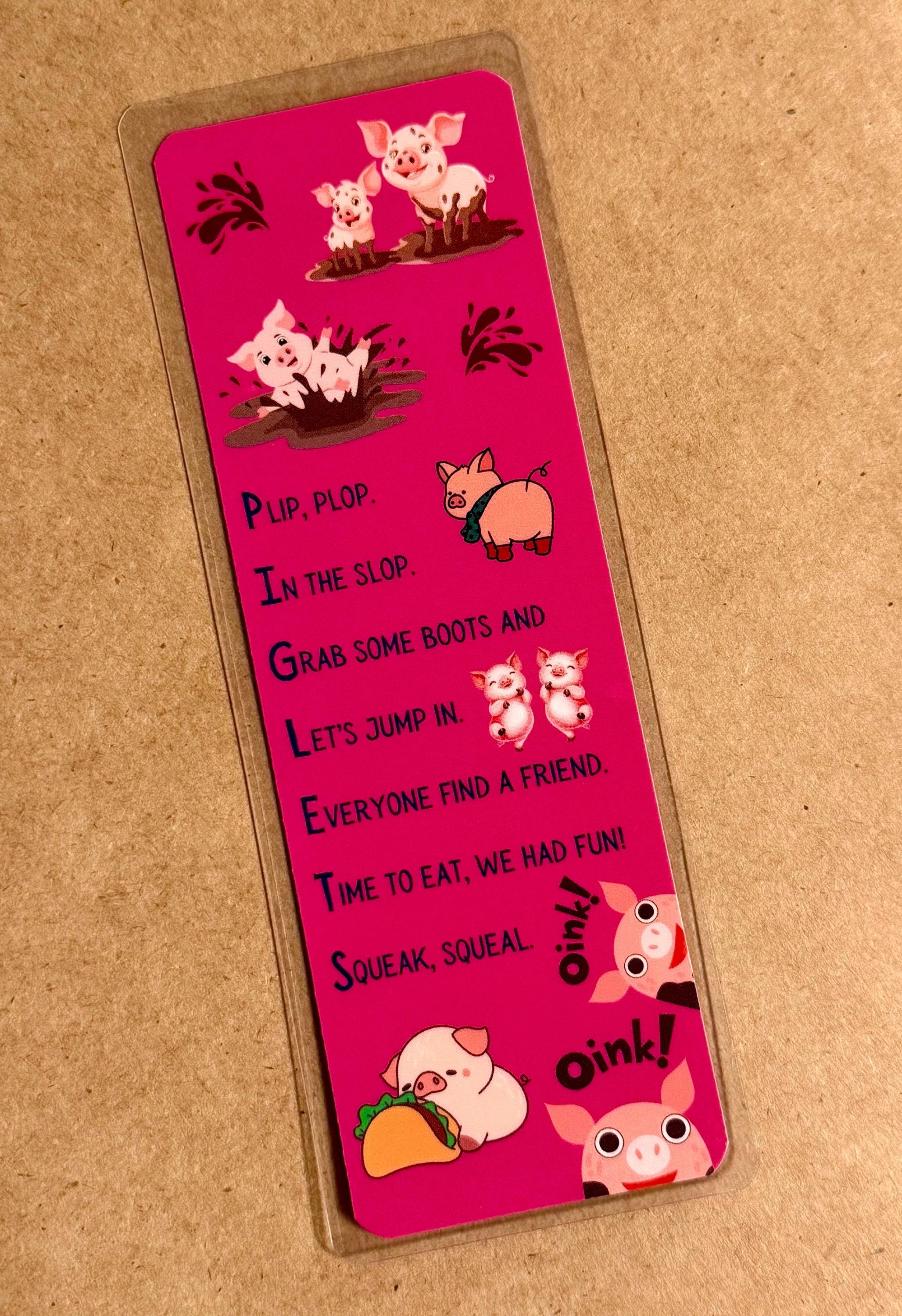 Piglets Bookmark – Original Poem and Artwork by Young Artist – Handmade ...