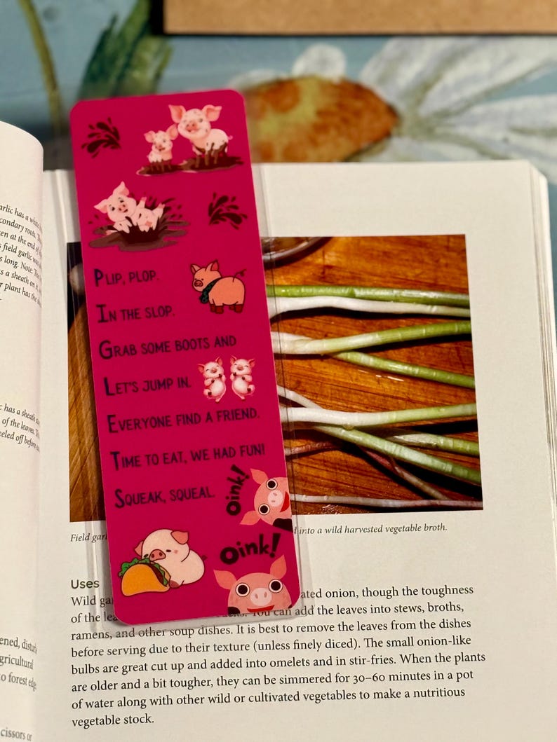 Piglets Bookmark – Original Poem and Artwork by Young Artist – Handmade ...