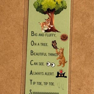 Bobcats Bookmark – Original Poem and Artwork by Young Artist – Handmade ...