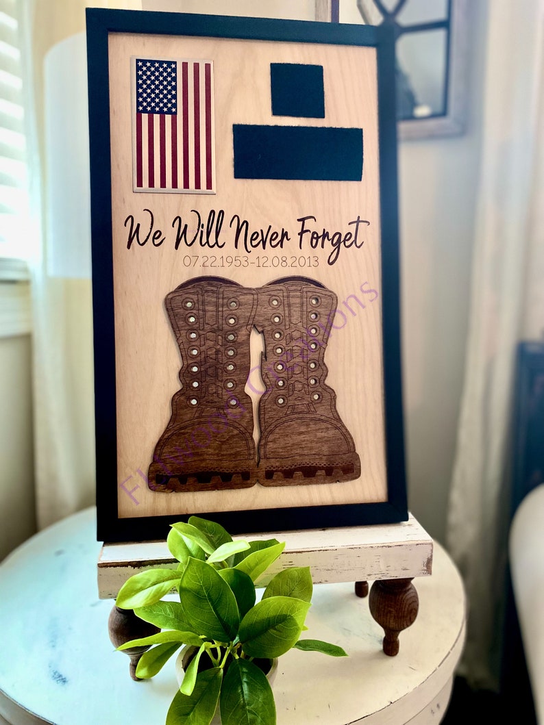 3D Wooden Engraved Military/ Veteran/ Fallen Soldier Sign - Etsy