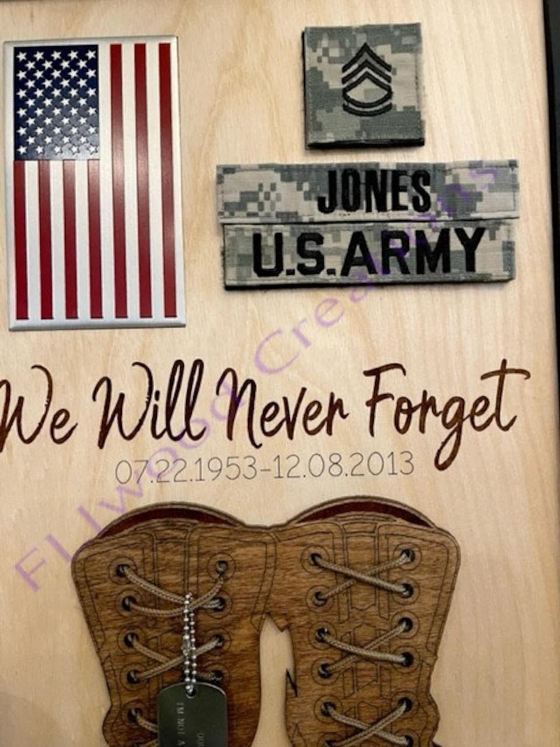 3D Wooden Engraved Military/ Veteran/ Fallen Soldier Sign - Etsy