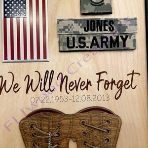 3D Wooden Engraved Military/ Veteran/ Fallen Soldier Sign - Etsy