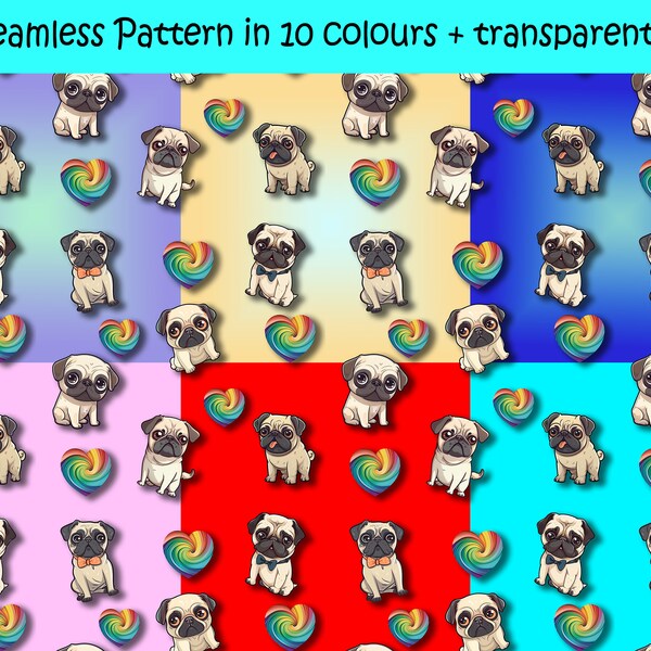 Pug Wallpaper - Etsy