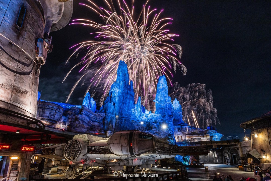 Millennium Falcon With Fireworks Wall Art Print, Framed or Metal ...