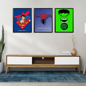 Superhero Set of 10, Digital Superhero Poster,superhero Prints ...
