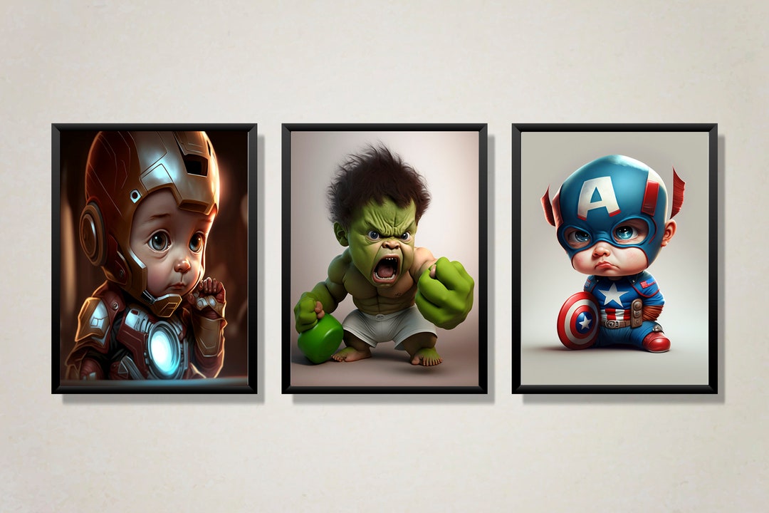 Set 10 Baby Avengers Prints,baby Superhero Marvel Wall Art, Poster Baby ...