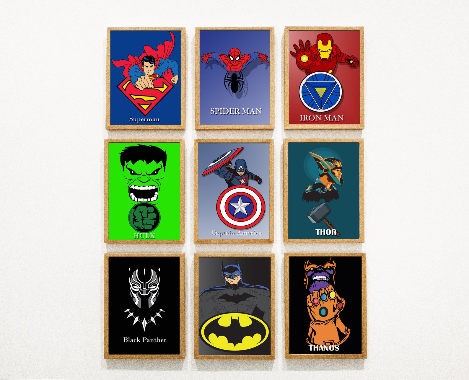 Superhero Set of 10, Digital Superhero Poster,superhero Prints ...