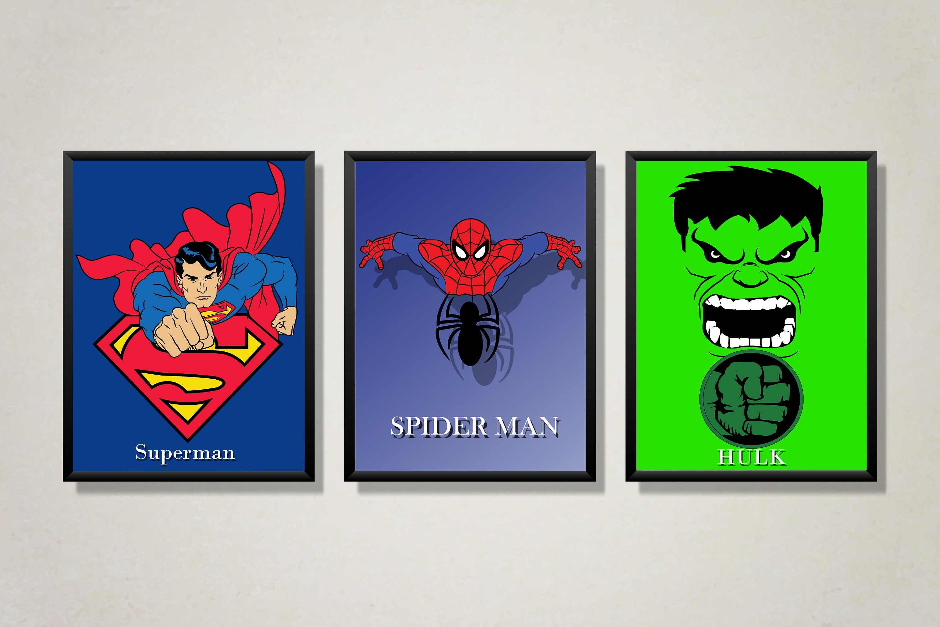 Superhero Set of 10, Digital Superhero Poster,superhero Prints ...