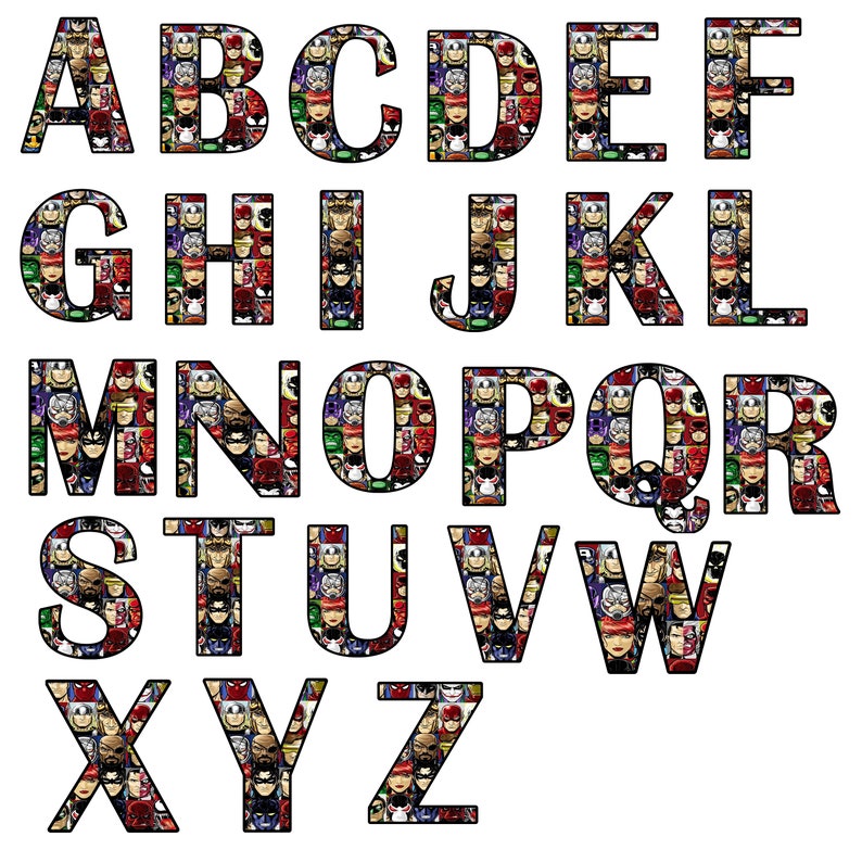 Superhero Alphabet PRINTABLE Letters Superhero Custom Name ...