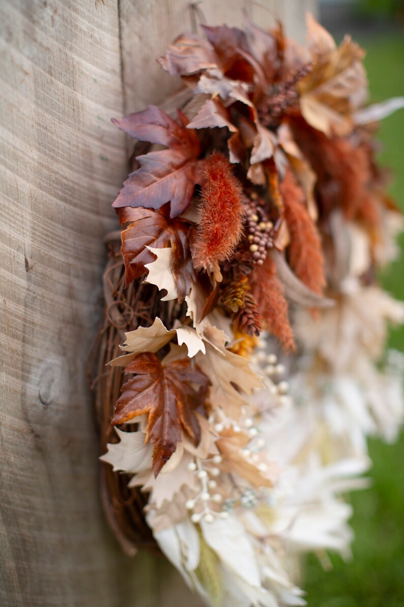 Fall Leaves Wreath, Ombre Fall Wreath, Housewarming Gift, Front Door ...