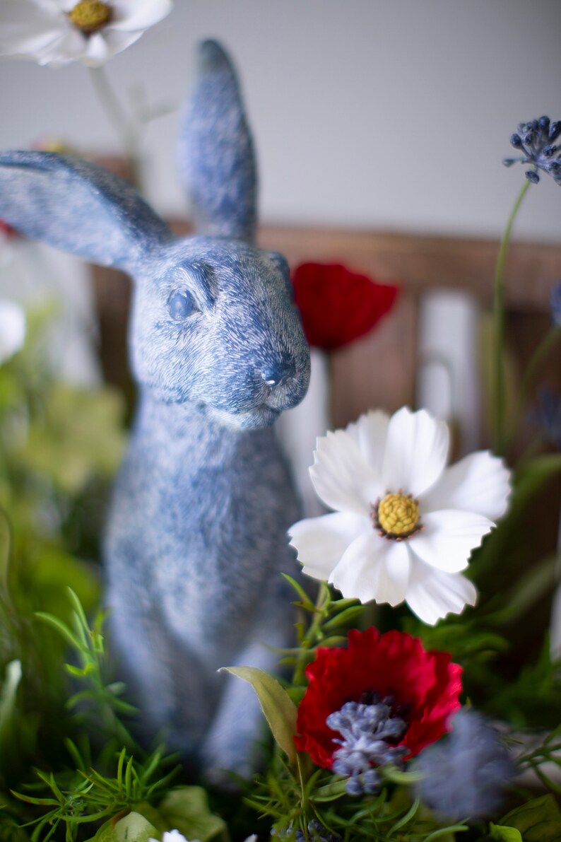 Summer Bunny Table Decor, Patriotic Table Arrangement, Summer Table ...