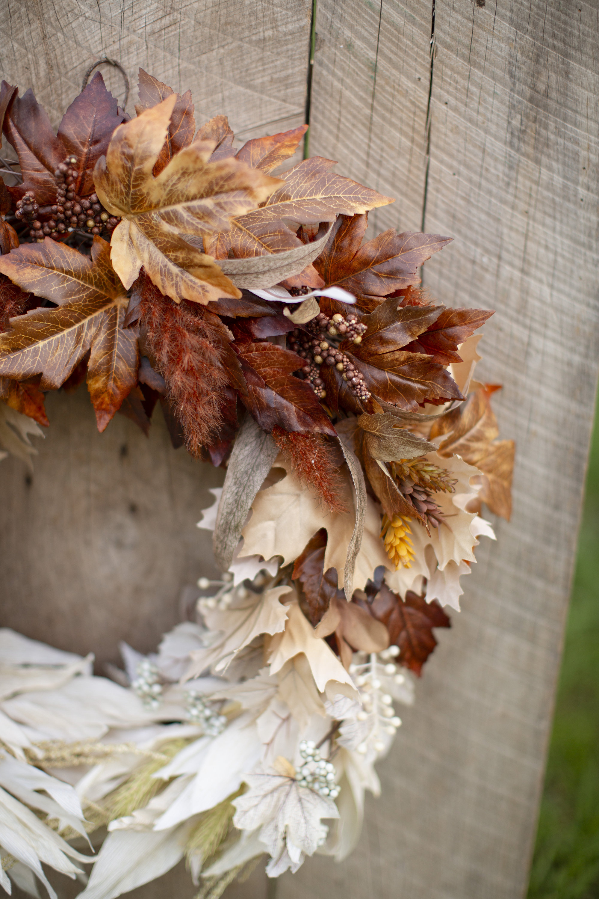 Fall Leaves Wreath, Ombre Fall Wreath, Housewarming Gift, Front Door ...