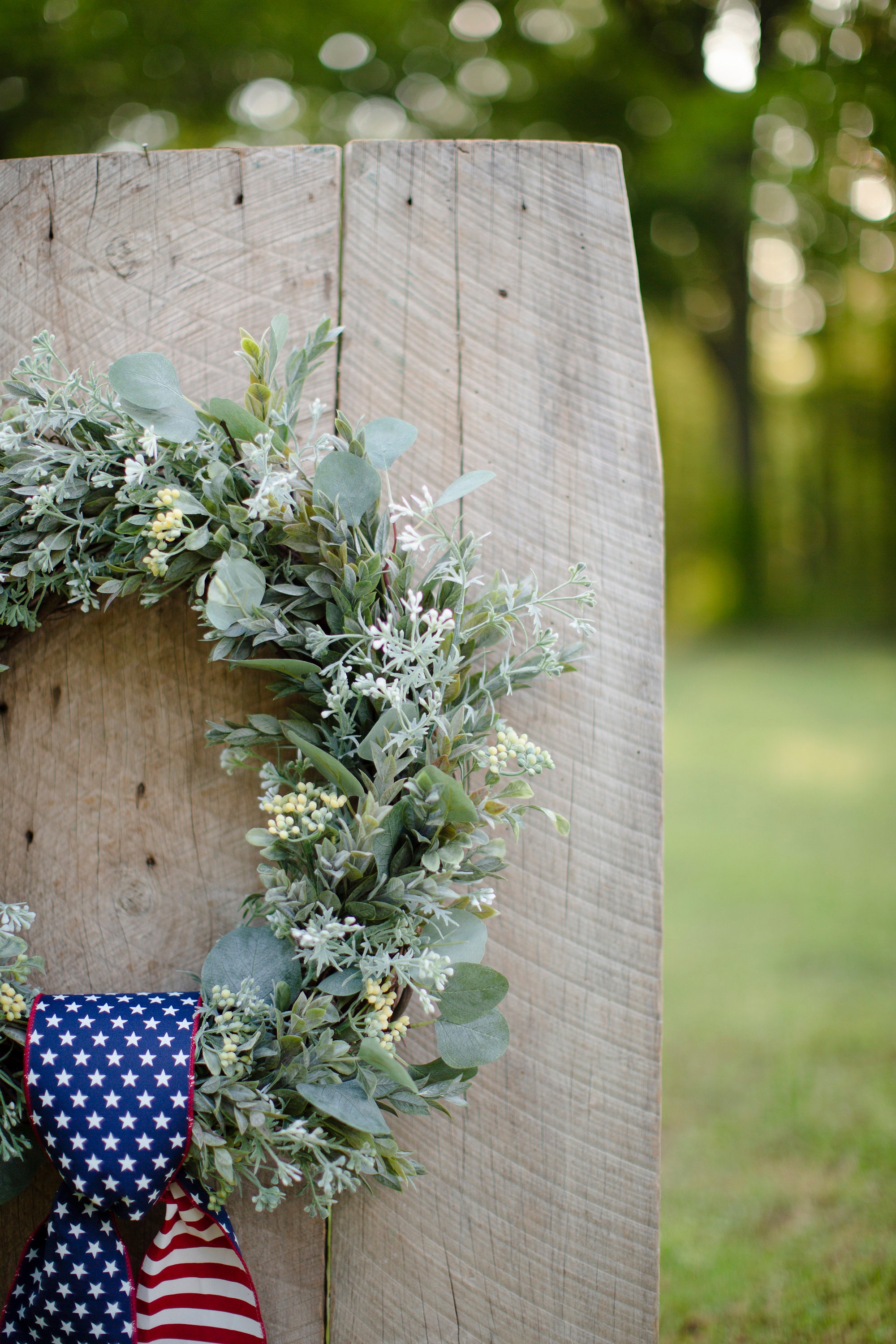 Everyday Greenery Wreath, Greenery Wreath With Ribbon Sash, Wreath Sash ...