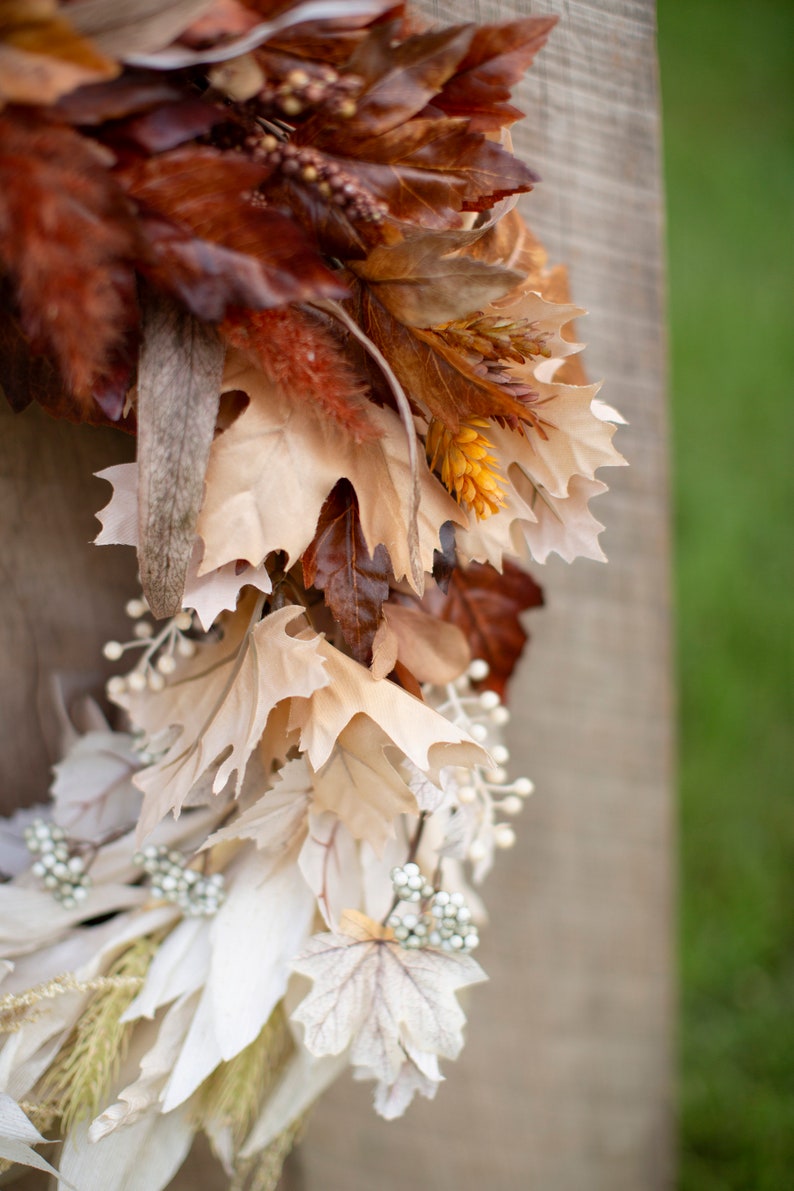 Fall Leaves Wreath, Ombre Fall Wreath, Housewarming Gift, Front Door ...