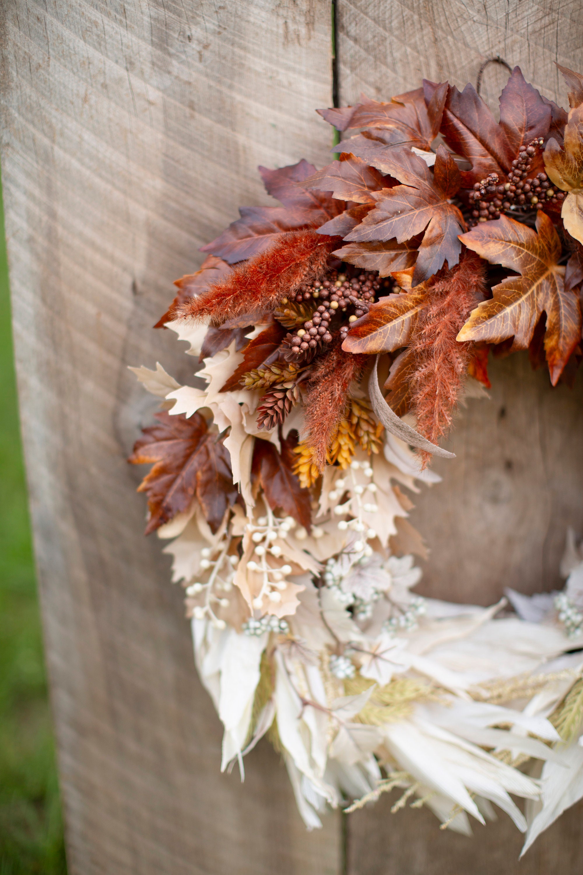 Fall Leaves Wreath, Ombre Fall Wreath, Housewarming Gift, Front Door ...