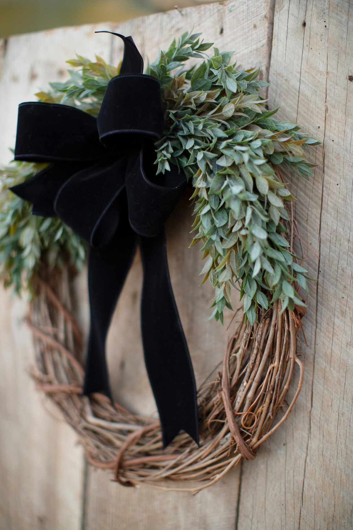 Everyday Ruscus Wreath, Elegant Everday Greenery Wreath, Farmhouse ...