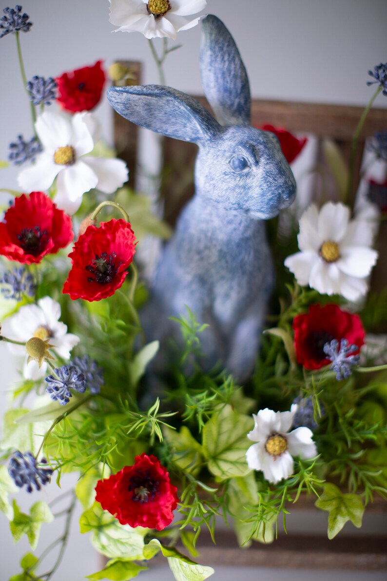 Summer Bunny Table Decor, Patriotic Table Arrangement, Summer Table ...