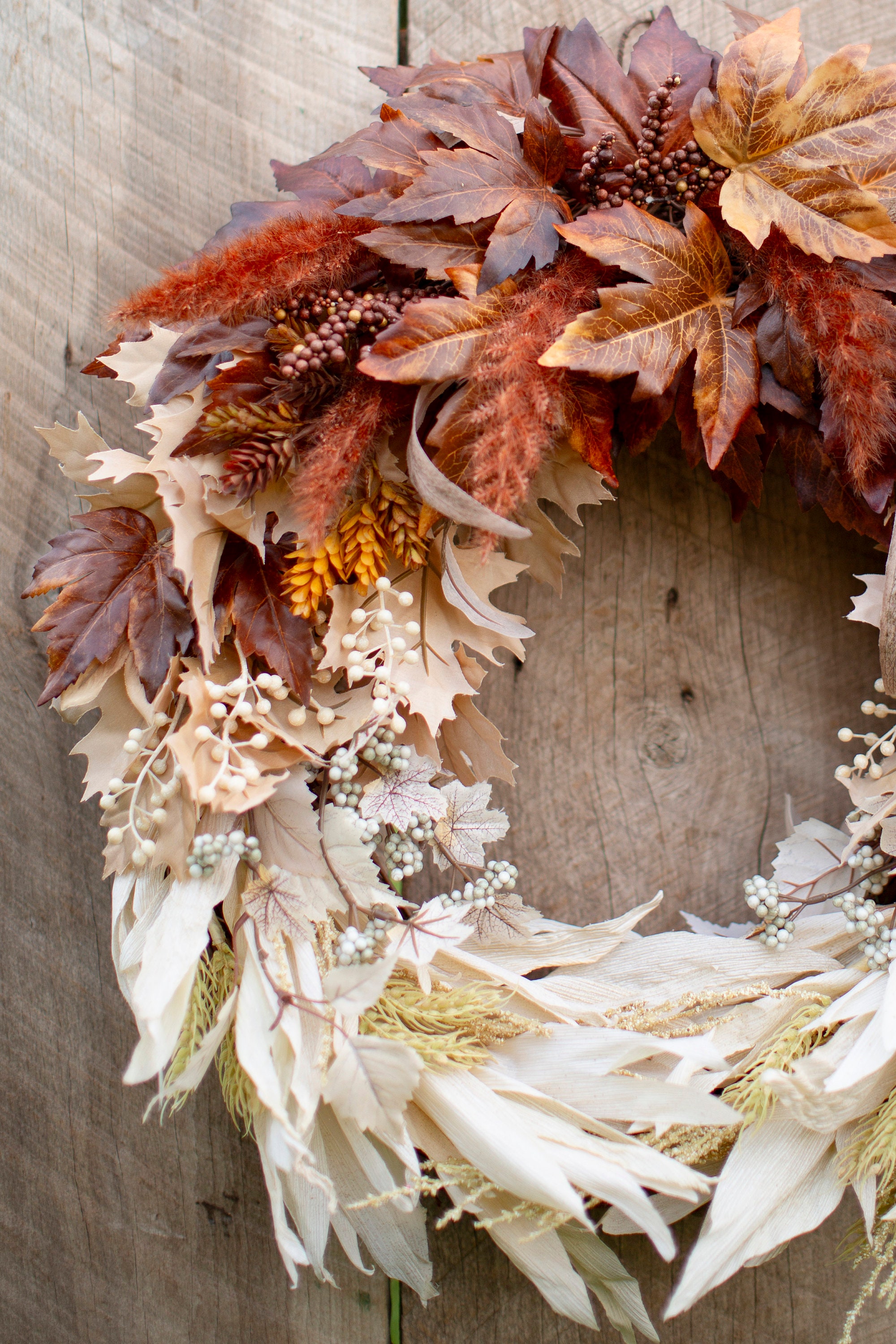 Fall Leaves Wreath, Ombre Fall Wreath, Housewarming Gift, Front Door ...