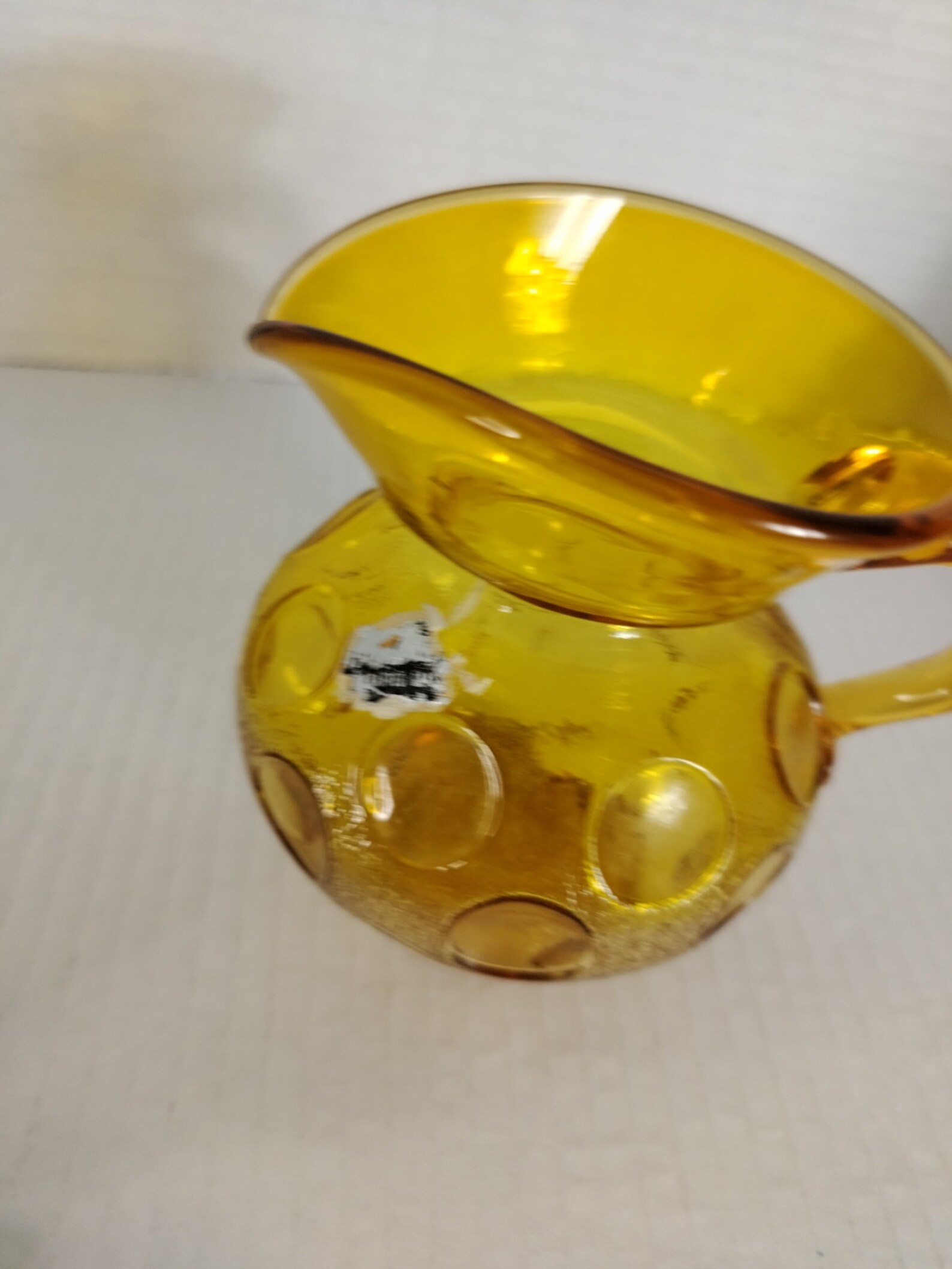 Vintage Kanawha Yellow Amber Coin Dot Glass Pitcher 5" - Etsy