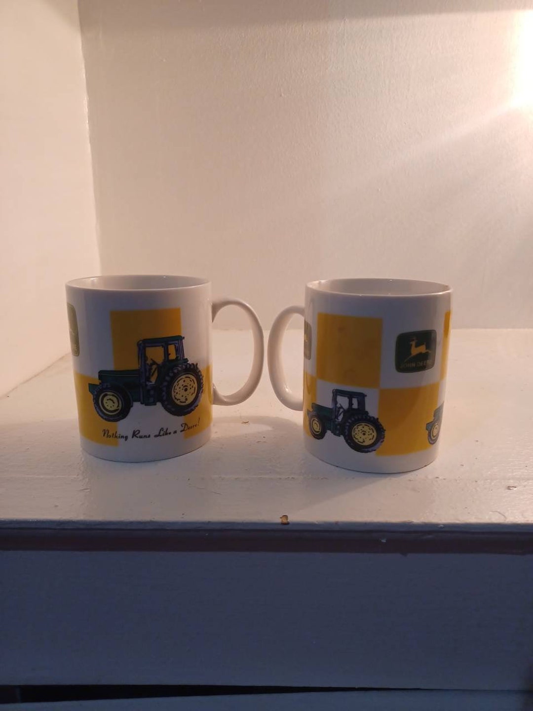 Vintage John Deere Tractor Coffee Mug Set (2) - Etsy