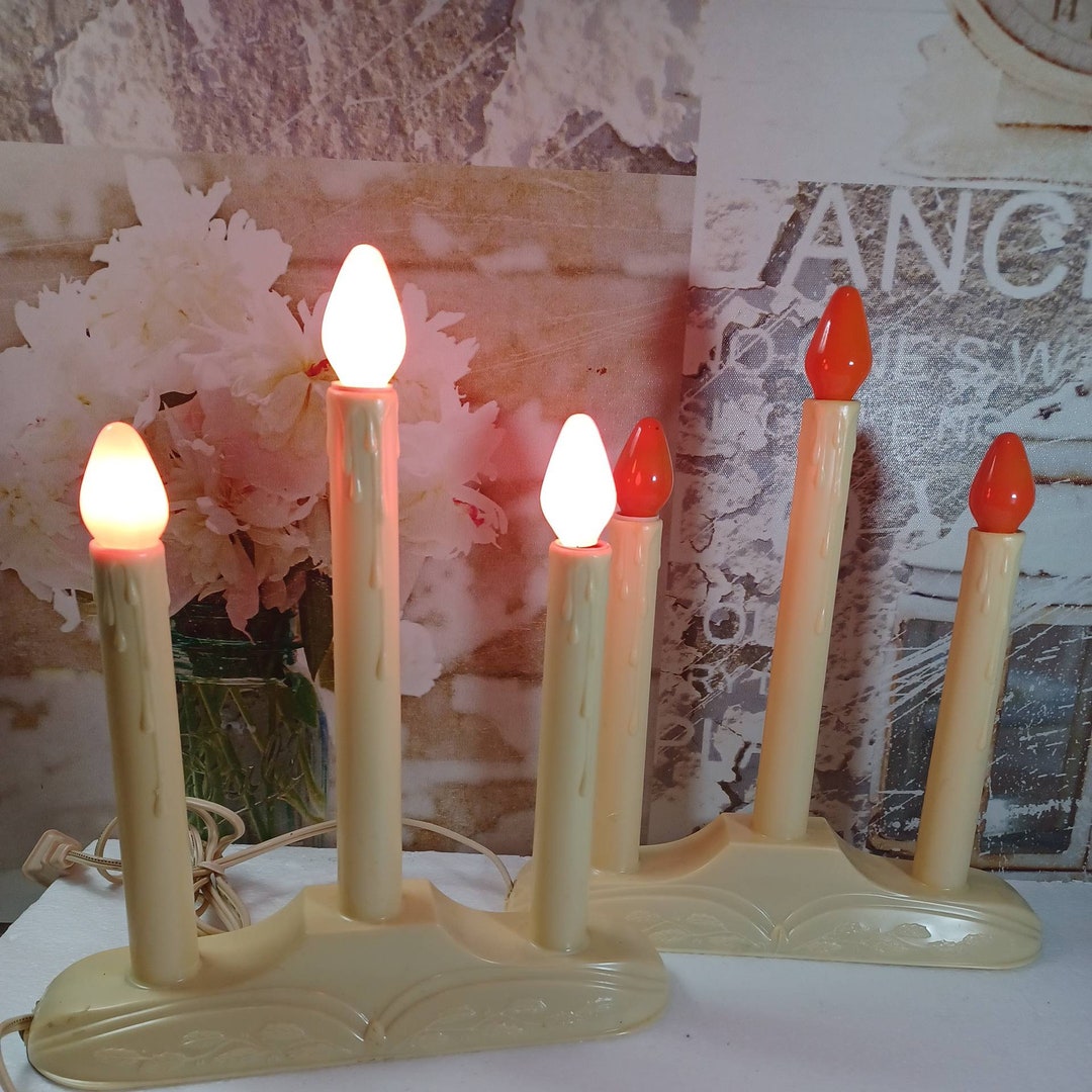 Vintage 3-light Window or Table Christmas Wax Drip Design - Etsy