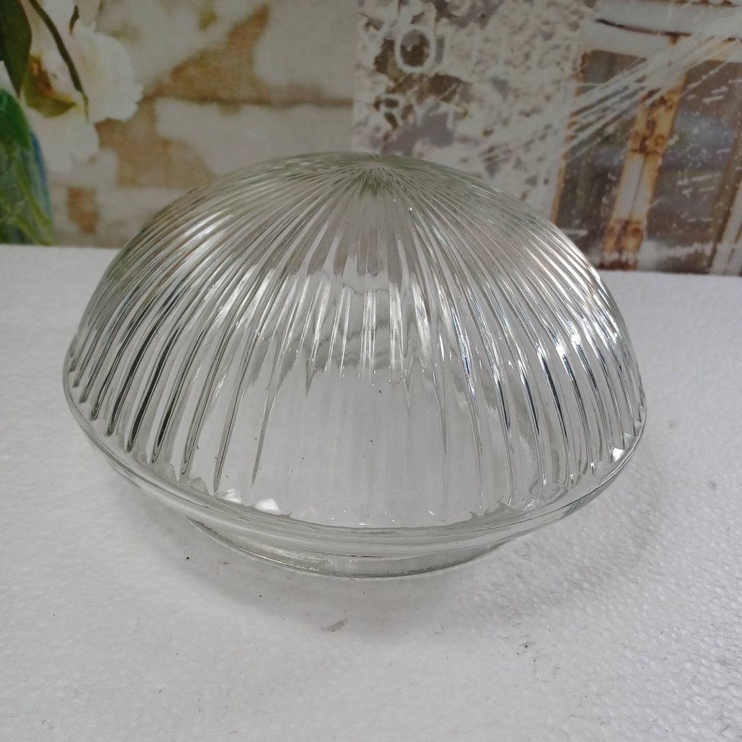 Vintage Ribbed Glass Light Fixture Shade (5.5" Opening) - Etsy