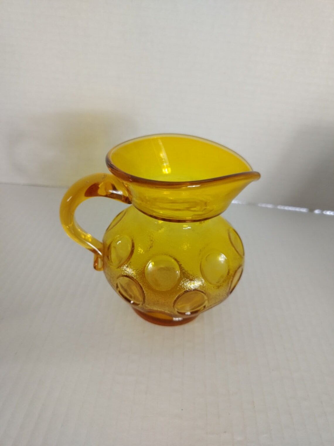 Vintage Kanawha Yellow Amber Coin Dot Glass Pitcher 5" - Etsy