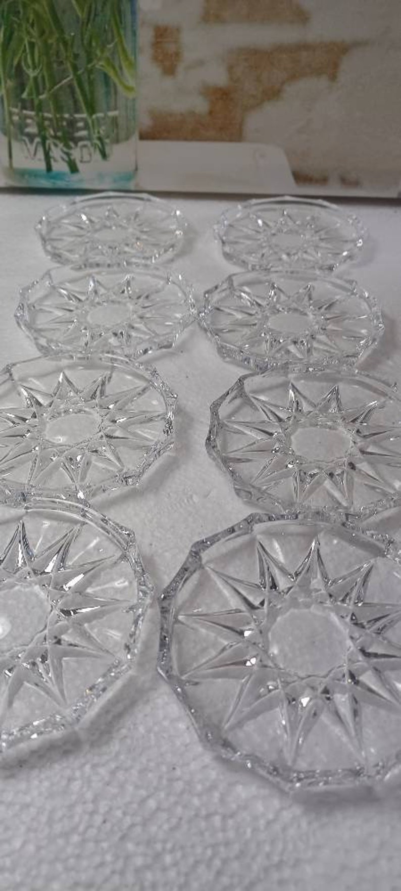 Vintage Clear Glass Star Coasters, Set of 8 - Etsy
