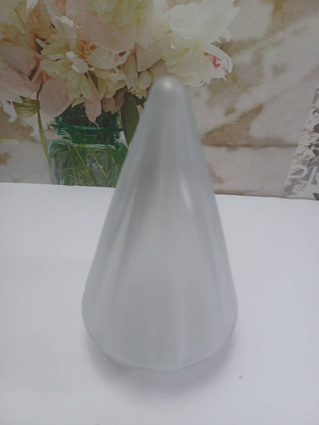 Vintage Cone Shape Glass Ceiling Light 6" Tall Globe Frosted Glass ...