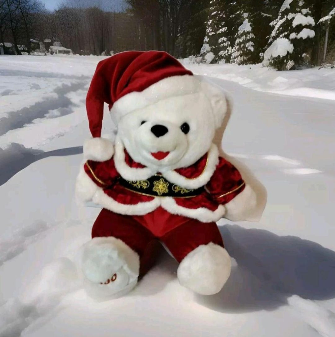 Dan Dee Snowflake Friends 2000 Christmas Bear Santa Plush Toy Stuffed ...