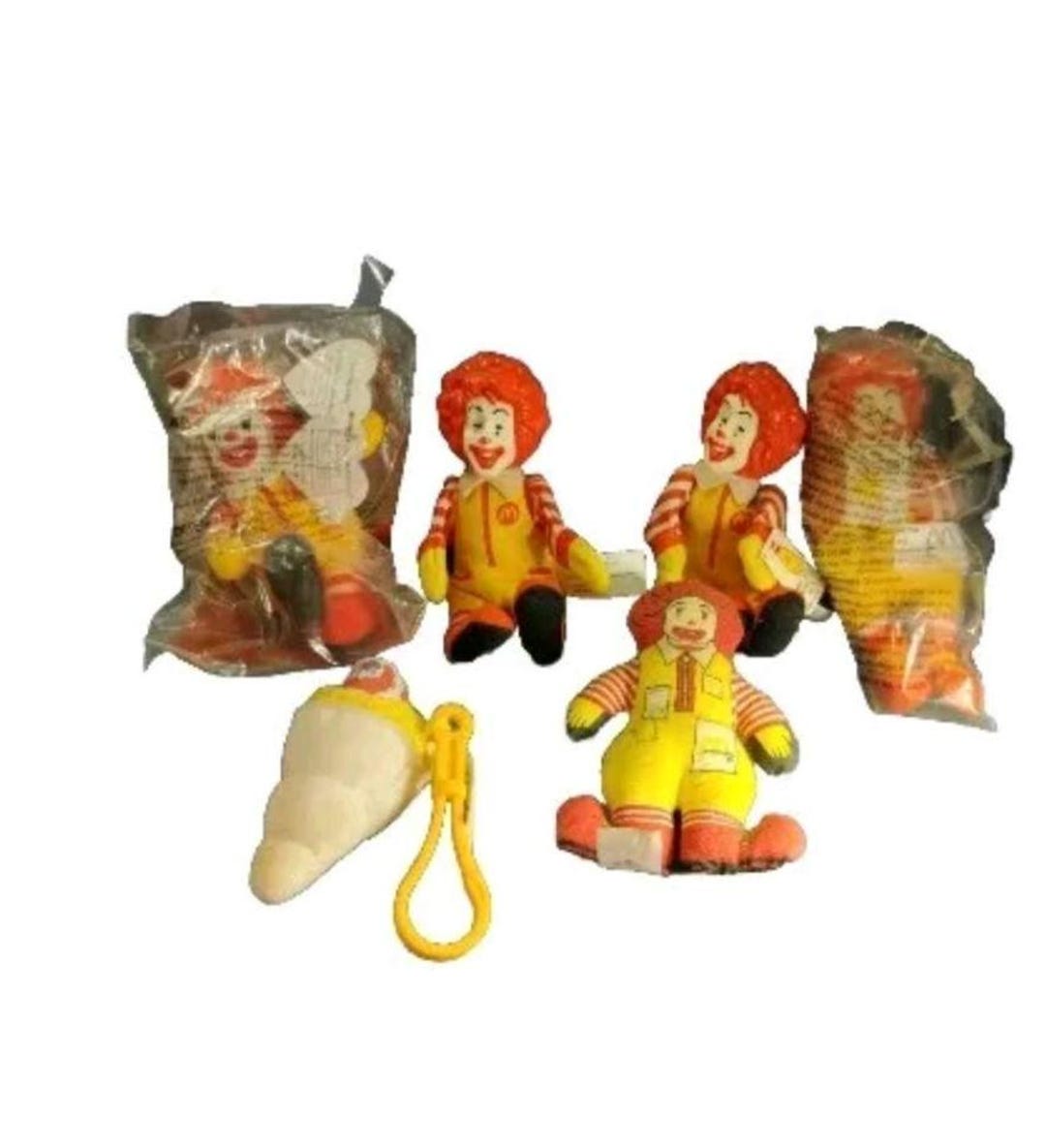 Vtg 1984 -2002 Ronald Mcdonald Fabric Plush Doll Clown Ice Cream Toy ...