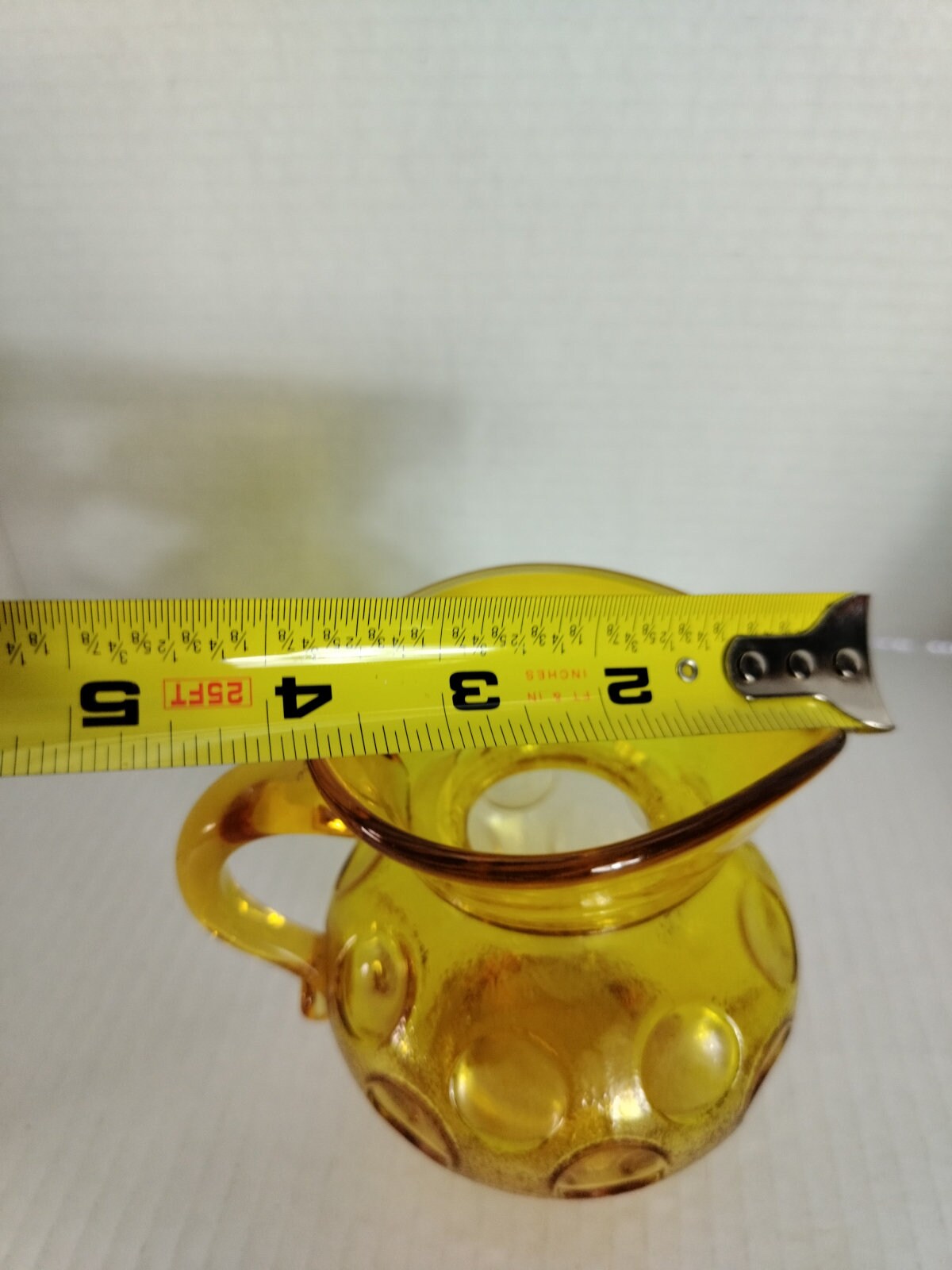 Vintage Kanawha Yellow Amber Coin Dot Glass Pitcher 5" - Etsy