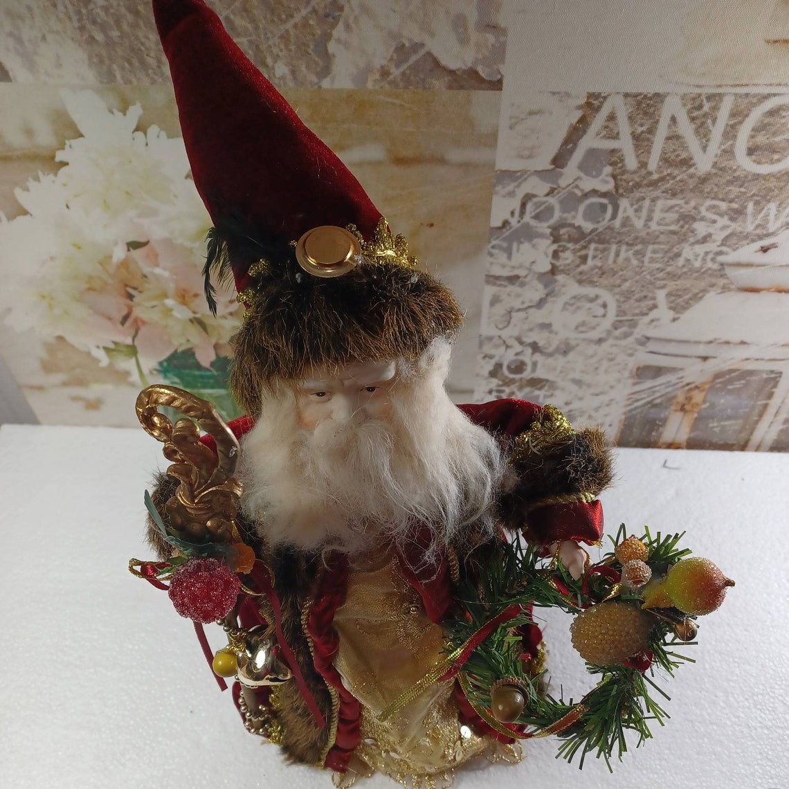 Vintage Christmas Tree Topper/ Table Decor Santa Claus Saint - Etsy