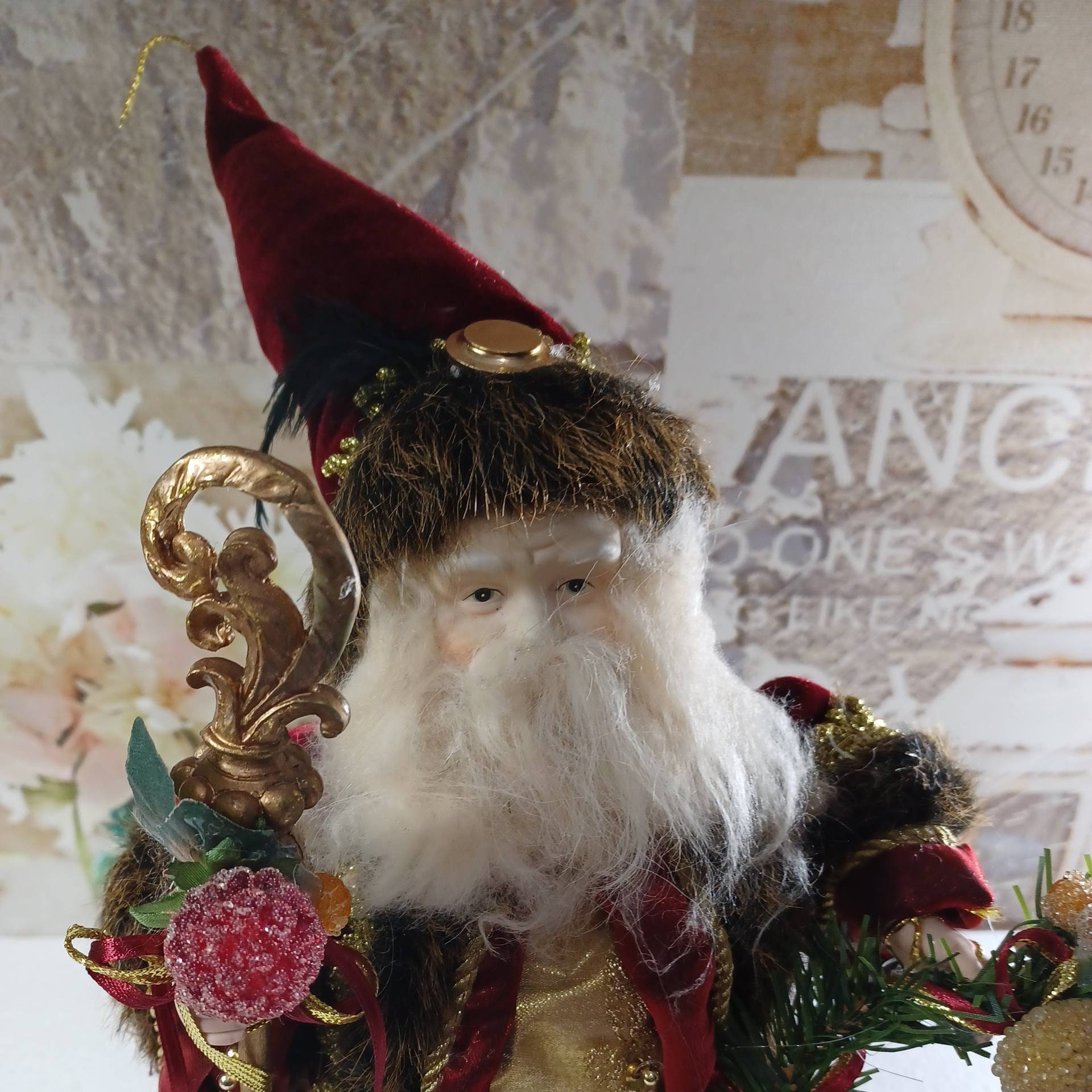 Vintage Christmas Tree Topper/ Table Decor Santa Claus Saint - Etsy