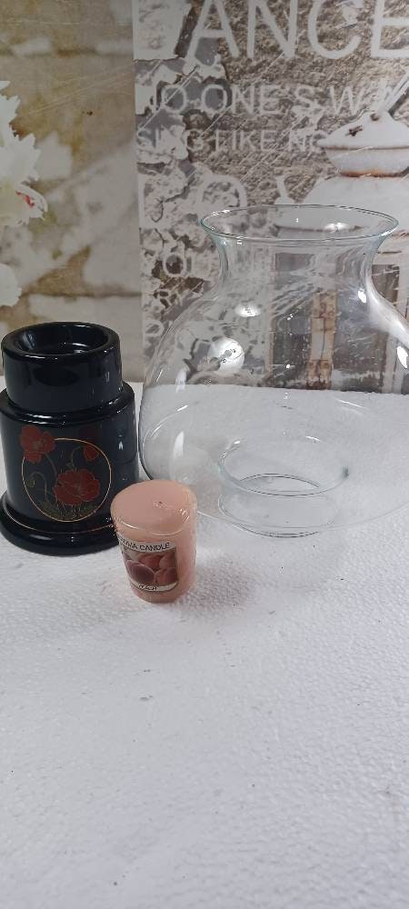 Hurricane Lamp Clear Glass Dome Globe Fine China Ceramic - Etsy