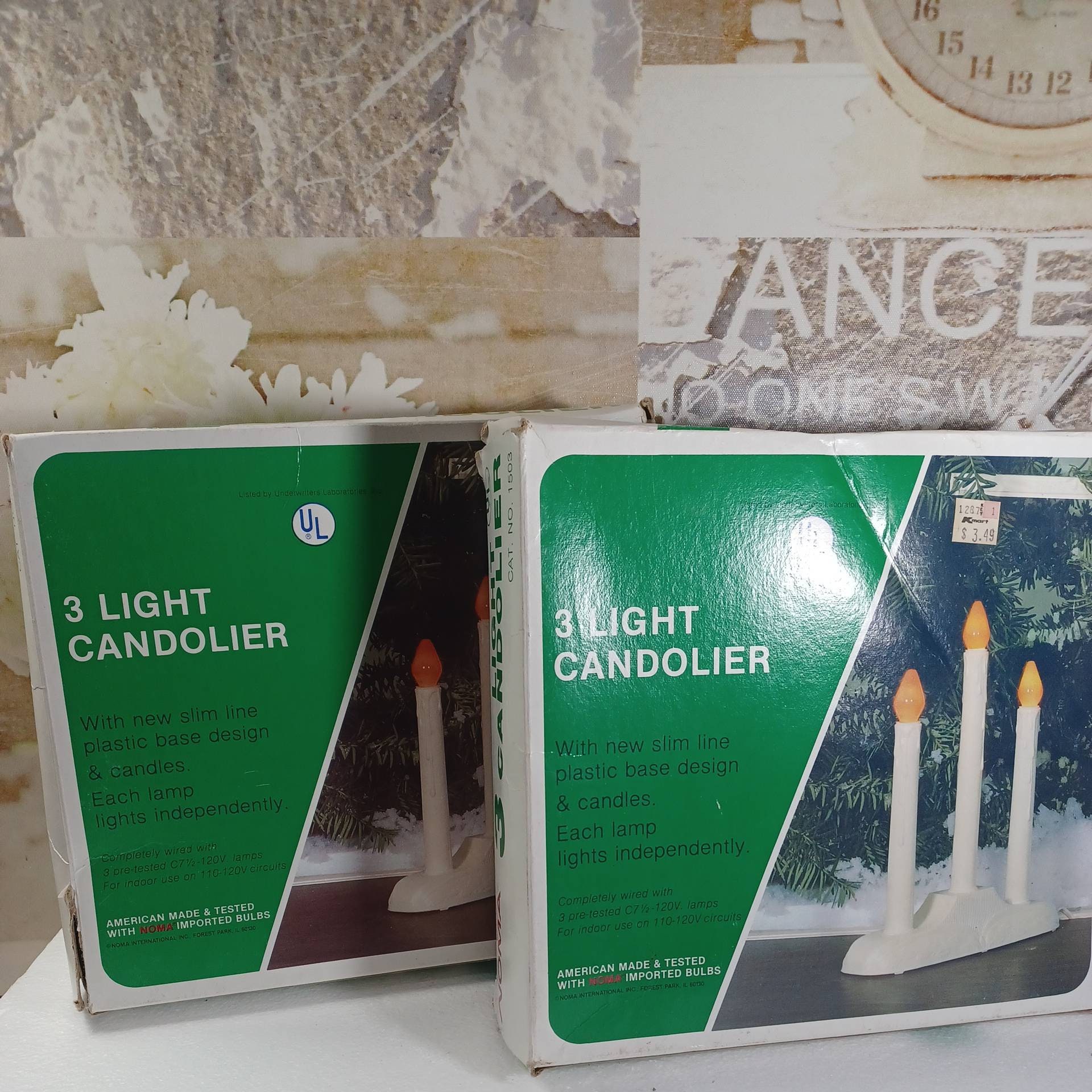 Vintage 3-light Window or Table Christmas Wax Drip Design - Etsy