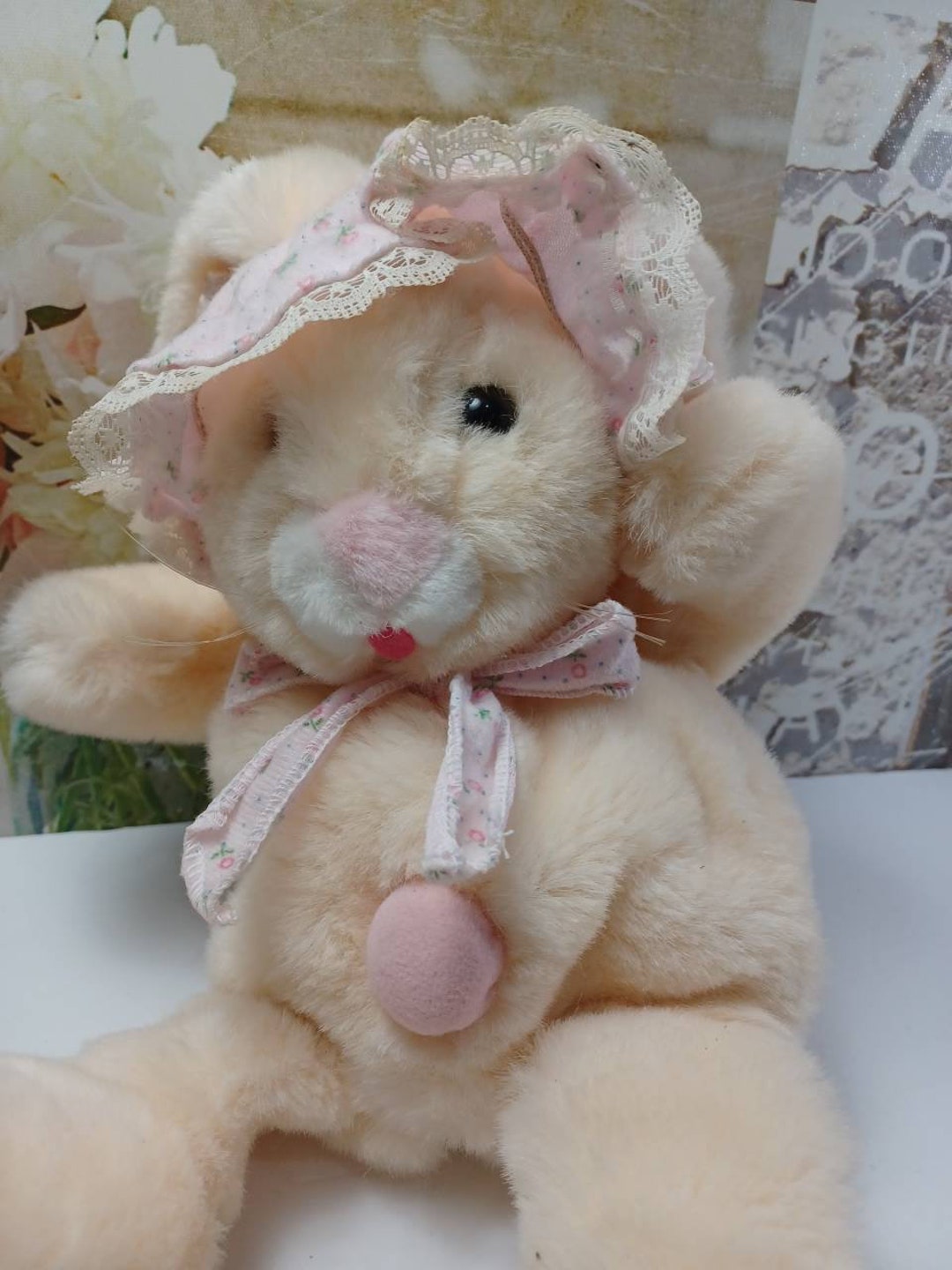 Toy Vintage Easter Bunny Rabbit Snuggle Buddies Pink Bunny 12" Plush ...
