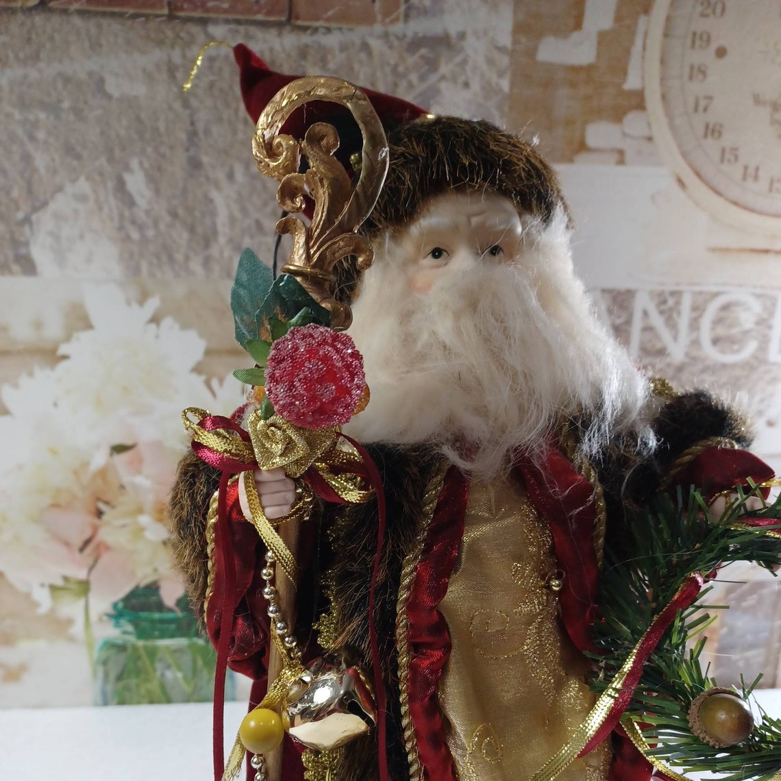 Vintage Christmas Tree Topper/ Table Decor Santa Claus Saint - Etsy