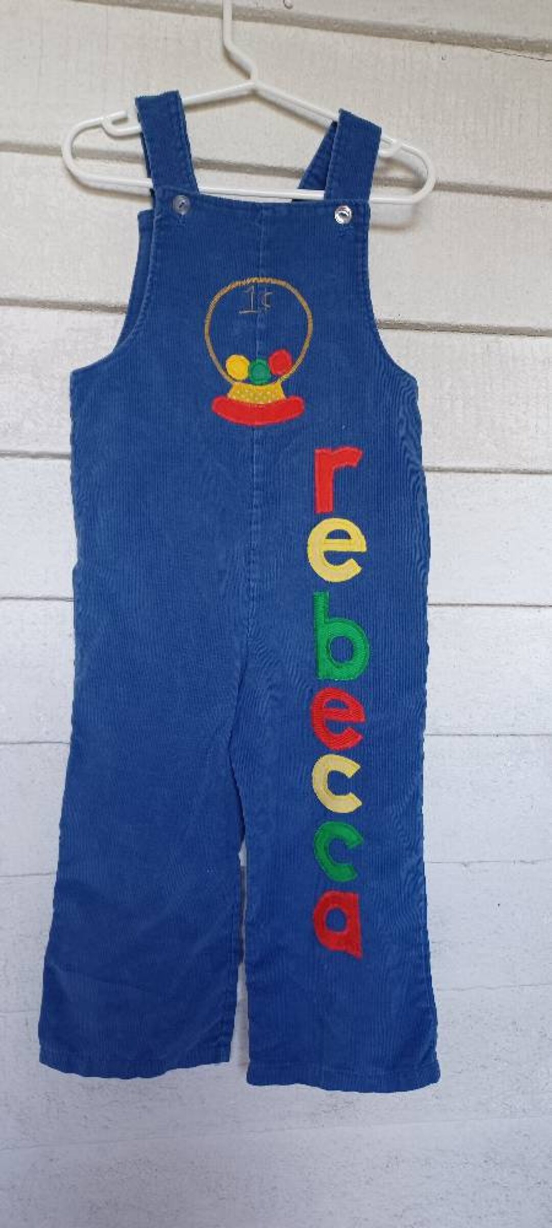 Vintage Girls Corduroy Overall Rebecca Bib 3 Blue the Pine Needle Out ...