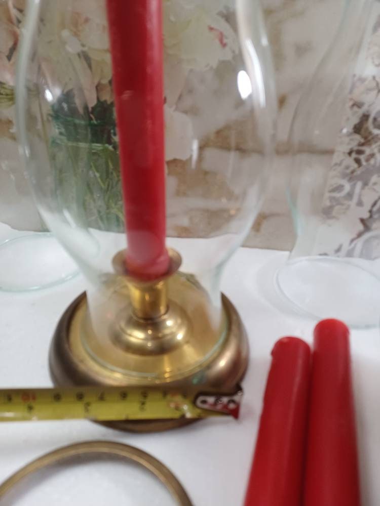 3 Vintage Brass Hurricane Candle Holder Three Pieces Christmas - Etsy