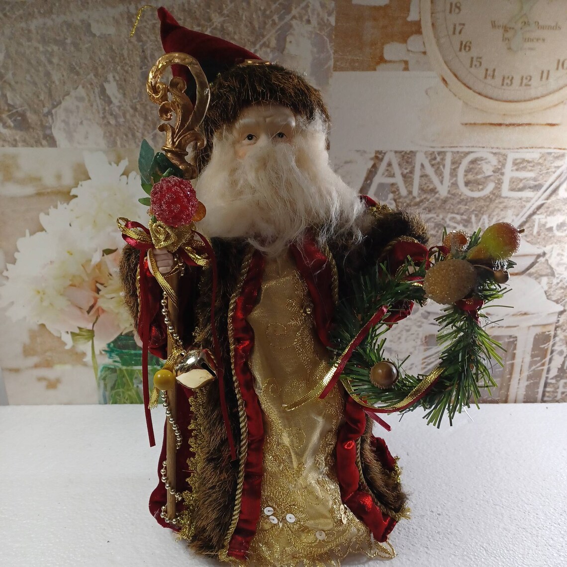 Vintage Christmas Tree Topper/ Table Decor Santa Claus Saint - Etsy