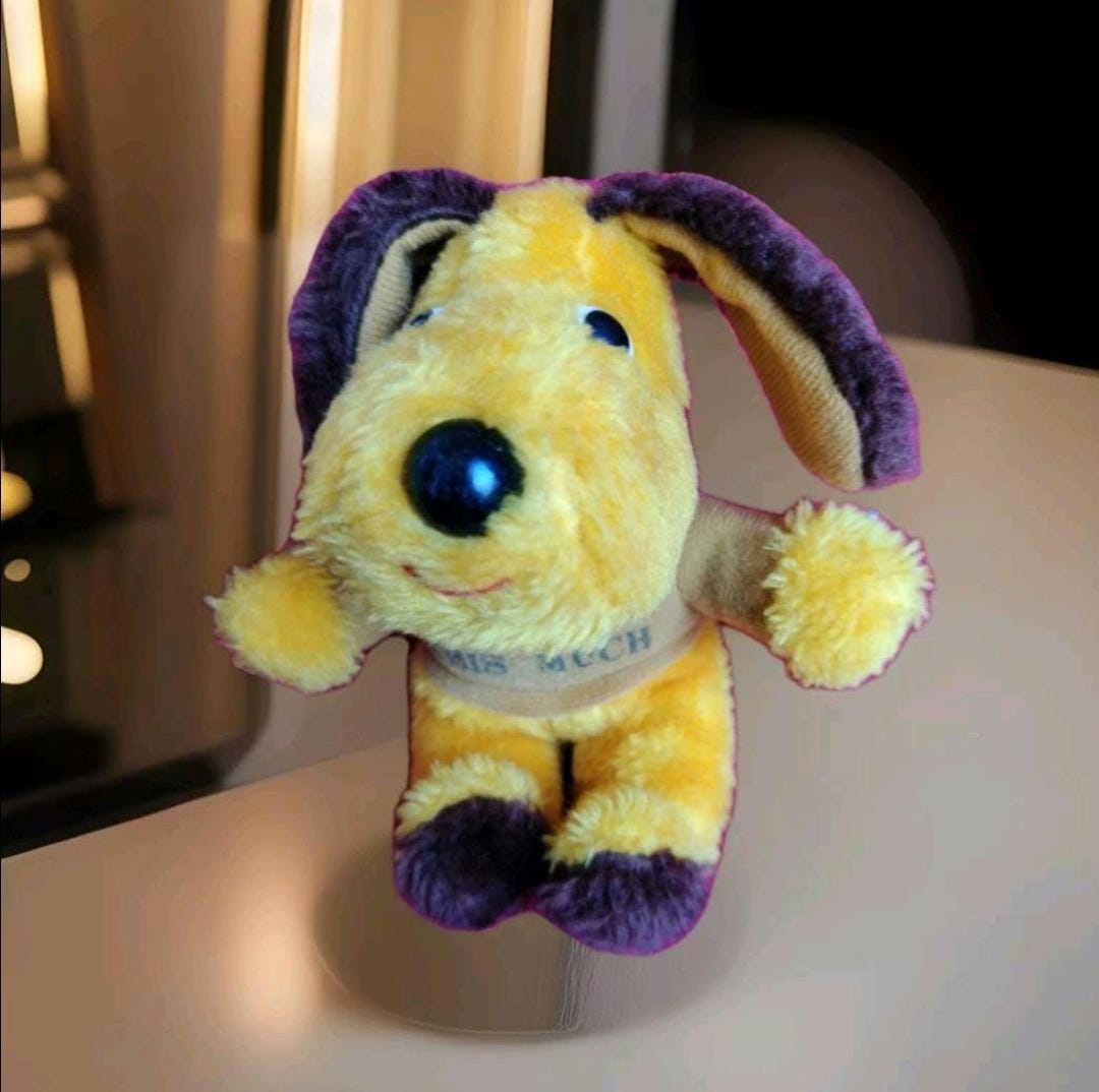 Puppy Dog Russ Berrie Co Yellow Dog I Wuv You This Much Vintage Plushie ...