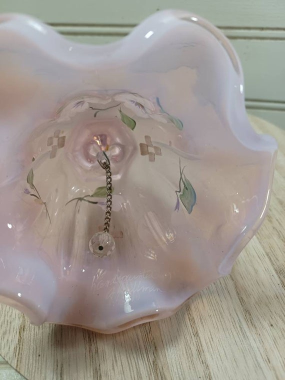 Fenton Pink Opalescent Iridescent Floral Hand Painted Glass - Etsy